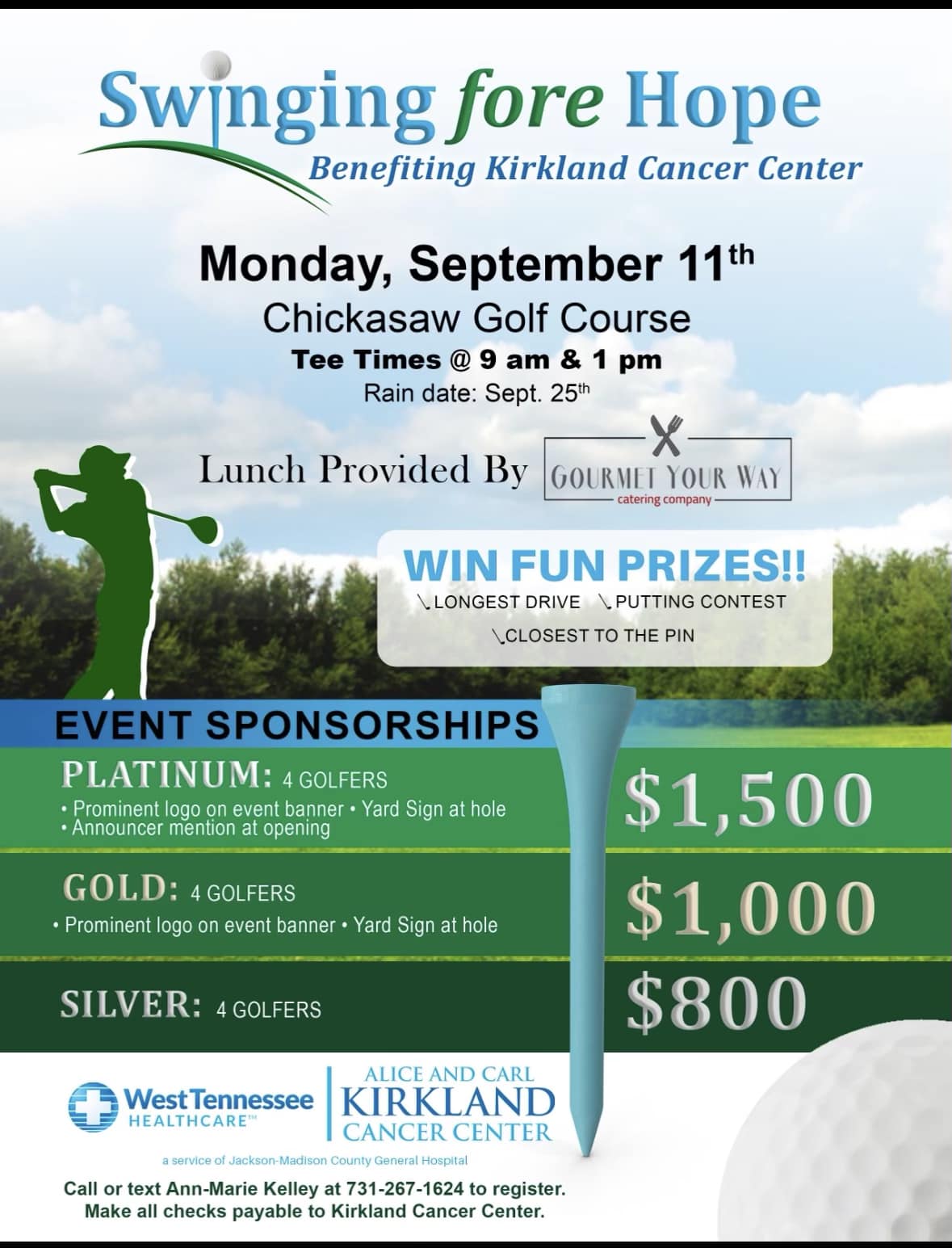 'Swinging fore Hope' Golf Tournament benefiting Kirkland Cancer Center scheduled Sept. 11 ...