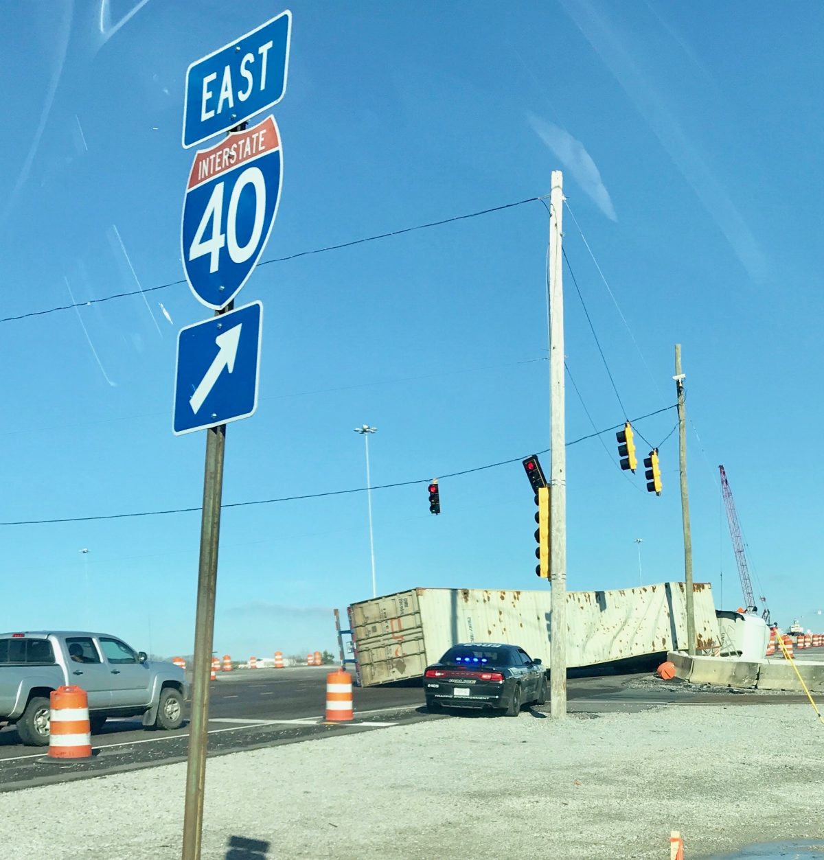 Tractor trailer turned over on 45 Bypass northbound at I-40, Thursday ...