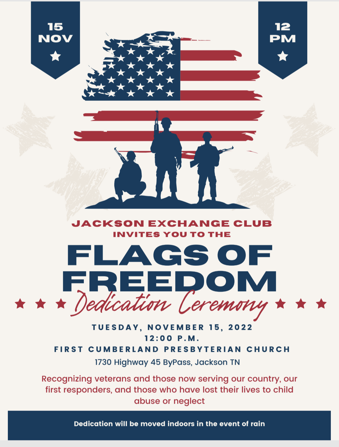 'Flags of Freedom' dedication ceremony set for First Cumberland ...