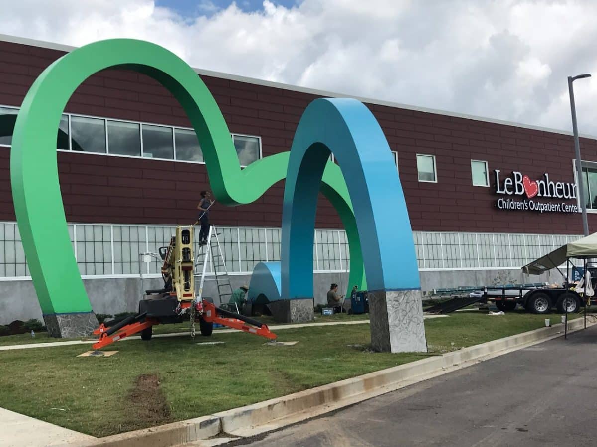 Heart sculpture nears completion at Le Bonheur Children's Outpatient ...